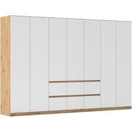 Dreht&uuml;renschrank Rauch "Schrank Garderobe MAINZ Breiten 91/136/181/226/271/315/360, H&ouml;he 210cm", eiche artisan, alpinwei&szlig;, B:315cm H:210cm T:54cm, Holzwerkstoff, Schr&auml;nke, Dreht&uuml;renschrank, grifflose Front, Au&szlig;ent&uuml;ren mit Push-to-Open Funktion MADE IN GERMANY
