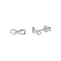 Paar Ohrstecker Tom Tailor "Schmuck Geschenk Silber 925 Infinity Unendlichkeitsschleife", silberfarben, kristallwei&szlig;, kristallwei&szlig;, Ohrringe, Damen, Silber 925 (Sterlingsilber), mit Zirkonia (synth.)