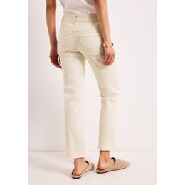 Slim-fit-Jeans Street One, Damen, Gr. 26, L&auml;nge 28, ecru washed, Jeans, 55% Baumwolle, 21% Polyester, 14% Lyocell, 9% Viskose, 1% Elasthan, unifarben, kn&ouml;chelfrei, Jeans Slim-fit-Jeans, Middle Waist