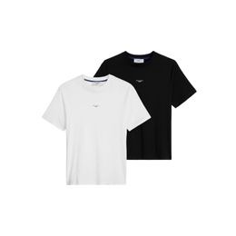 Marc O'Polo T-Shirt MARC O'POLO DENIM "T-Shirt T-Shirt, SSL, Logo Print, Relax 2er Pack", Damen, Gr. L, bunt (schwarz, wei&szlig;), Obermaterial: 100% Baumwolle CO., Shirts T-Shirt