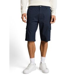 Cargoshorts Tom Tailor, Herren, Gr. 32, N-Gr, navy mini, Web, Obermaterial: 98% Baumwolle, 2% Elasthan, unifarben, regular fit kniefrei, Hosen, mit Stretch