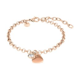 Armband Tom Tailor "Schmuck Geschenk Edelstahl Herz", ros&eacute;goldfarben, kristallwei&szlig;, kristallwei&szlig;, Armb&auml;nder, Damen, 20cm, Edelstahl, Armband, mit Kristallglas