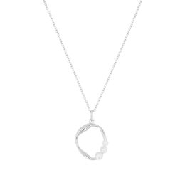 Kette mit Anh&auml;nger Tom Tailor "Schmuck Geschenk Silber 925", silberfarben, wei&szlig;, Halsketten, Damen, Perlen Silber 925 (Sterlingsilber), L: 45 B: 1,3mm, Perlen, Silber 925 (Sterlingsilber), mit S&uuml;&szlig;wasserzuchtperle, B:1,3mm