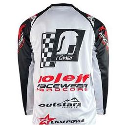 Roleff Racewear Trainingspullover ROLEFF "Motocross Jersey Mesh RO" Gr. 4XL, schwarz-wei&szlig; (wei&szlig;, schwarz), Pullover, Damen, 4XL, Obermaterial: 100% Polyester
