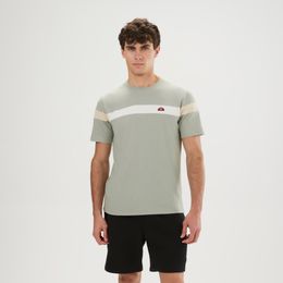 T-Shirt Ellesse "CASERIO TEE", Herren, Gr. L, sage, off whi, Single Jersey, Obermaterial: 100% Baumwolle, bedruckt, unifarben, Basic normal, Rundhals, Shirts T-Shirt, f&uuml;r sportliche Aktivit&auml;ten, Kurzarm, Rundhalsausschnitt