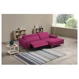 Ecksofa Egoitaliano "Suzette, Designsofa mit hohem Sitzkomfort", pink (fuchsia), B:266cm H:95cm T:163cm, Sofas, Ecksofa, mit Recamiere, inkl. 1 elektronischen Relaxfunktion, L-Form