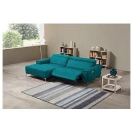 Ecksofa Egoitaliano "Suzette, Designsofa mit hohem Sitzkomfort", blau (teal), B:266cm H:95cm T:163cm, Sofas, Ecksofa, mit Recamiere, inkl. 1 elektronischen Relaxfunktion, L-Form