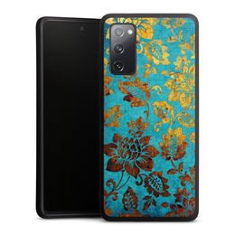 DeinDesign Galaxy S20 FE Handy Premium Silikon H&uuml;lle Handyh&uuml;lle schwarz Case Flowers Ornament Vintage Silikon Premium Case