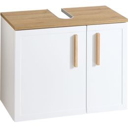 Waschbeckenunterschrank SAPHIR "mit Soft-Close und Siphonausschnitt", wei&szlig; matt, B:60cm H:46,5cm T:32,5cm, Holzwerkstoff, Schr&auml;nke, Waschbeckenunterschrank