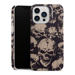 DeinDesign iPhone 13 Pro Handy Premium Case Smartphone Handyh&uuml;lle Schutzh&uuml;lle gl&auml;nzend Totenkopf Halloween Gothic Premium Case