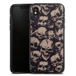 DeinDesign iPhone X Handy Silikon H&uuml;lle Case schwarz Handyh&uuml;lle Totenkopf Halloween Gothic