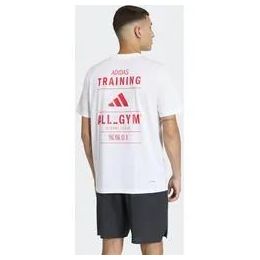 T-Shirt Adidas PERFORMANCE "CLIMACOOL CATEGORY TRAINING GRAPHIC", Herren, Gr. M, wei&szlig;, pure ruby, Obermaterial: 65% Polyester, 35% Baumwolle, Shirts T-Shirt, f&uuml;r sportliche Aktivit&auml;ten, kurze &Auml;rmel, atmungsaktiv