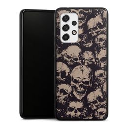 DeinDesign Galaxy A53 5G Handy Silikon H&uuml;lle Case schwarz Handyh&uuml;lle Gothic Halloween Totenkopf