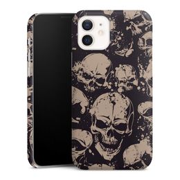 DeinDesign iPhone 12 Handy Premium Case Smartphone Handyh&uuml;lle Schutzh&uuml;lle matt Totenkopf Halloween Gothic Premium Case