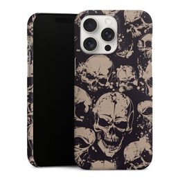 DeinDesign iPhone 15 Pro Max Handy Premium Case Smartphone Handyh&uuml;lle Schutzh&uuml;lle matt Totenkopf Halloween Gothic Premium Case