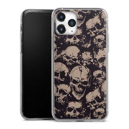 DeinDesign iPhone 11 Pro Handy Slim Case Silikon Handyh&uuml;lle transparent H&uuml;lle extra d&uuml;nn Gothic Halloween Totenkopf Silikon Slim Case