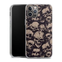 DeinDesign iPhone 12 Pro Max Handy Silikon H&uuml;lle Case transparent Handyh&uuml;lle Totenkopf Halloween Gothic Silikon Case