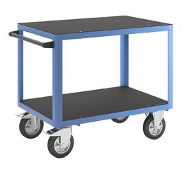 eurokraft pro Montagewagen, Tragf&auml;higkeit 1000 kg, 2 Ladefl&auml;chen aus Siebdruckplatten, Ladefl&auml;che 1050 x 700 mm, Gestell lichtblau