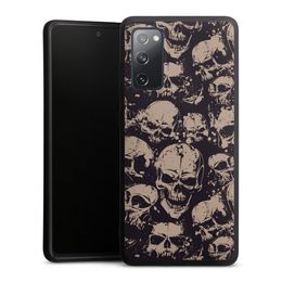 DeinDesign Galaxy S20 FE Handy Premium Silikon H&uuml;lle Handyh&uuml;lle schwarz Case Gothic Halloween Totenkopf Silikon Premium Case