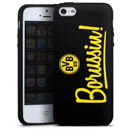 DeinDesign iPhone SE (2016-2019) Handy Silikon H&uuml;lle Case schwarz Handyh&uuml;lle Borussia Dortmund Soccer Bvb