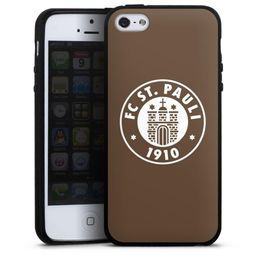 DeinDesign iPhone SE (2016-2019) Handy Silikon H&uuml;lle Case schwarz Handyh&uuml;lle Official Licensed Product Coat Of Arms Fc St. Pauli