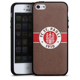DeinDesign iPhone SE (2016-2019) Handy Silikon H&uuml;lle Case schwarz Handyh&uuml;lle Logo Official Licensed Product Fc St. Pauli