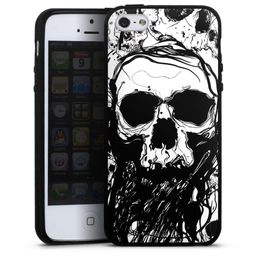 DeinDesign iPhone SE (2016-2019) Handy Silikon H&uuml;lle Case schwarz Handyh&uuml;lle Skulls Totenkopf Halloween