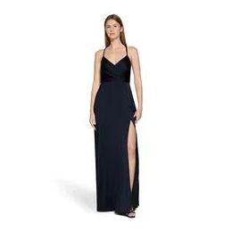 Abendkleid Vera Mont "Damen mit V-Ausschnitt", Damen, Gr. 40, Normalgr&ouml;&szlig;en, night sky, Satin, Obermaterial: 97% Polyester, 3% Elasthan; Futter: 100% Polyester, figurbetont lang, Kleider Abendkleid