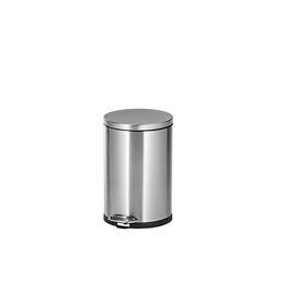 EKO Edelstahl-Treteimer, rund, Volumen 12 l, mit Pedal