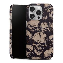 DeinDesign iPhone 16 Pro Handy Premium Case Smartphone Handyh&uuml;lle Schutzh&uuml;lle matt Totenkopf Halloween Gothic Premium Case