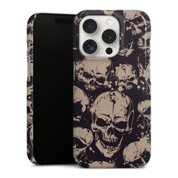 DeinDesign iPhone 15 Pro Handy Premium Case Smartphone Handyh&uuml;lle Schutzh&uuml;lle gl&auml;nzend Totenkopf Halloween Gothic Premium Case