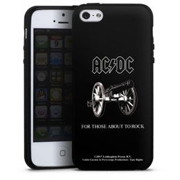 DeinDesign iPhone SE (2016-2019) Handy Silikon H&uuml;lle Case schwarz Handyh&uuml;lle Music Acdc Merchandise