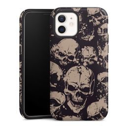 DeinDesign iPhone 12 mini Handy Panzer Handyh&uuml;lle robuste Outdoor H&uuml;lle Schutzh&uuml;lle gl&auml;nzend Totenkopf Halloween Gothic Tough Case