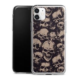 DeinDesign iPhone 11 Handy Slim Case Silikon Handyh&uuml;lle transparent H&uuml;lle extra d&uuml;nn Gothic Halloween Totenkopf Silikon Slim Case
