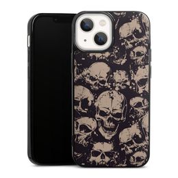 DeinDesign iPhone 13 Mini Handy Slim Case extra d&uuml;nn Silikon Handyh&uuml;lle schwarz H&uuml;lle Totenkopf Halloween Gothic Silikon Slim Case