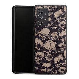 DeinDesign Galaxy A52s 5G Handy Premium Silikon H&uuml;lle Handyh&uuml;lle schwarz Case Totenkopf Halloween Gothic Silikon Premium Case
