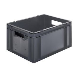 Euro-Format-Stapelbeh&auml;lter, W&auml;nde und Boden geschlossen, LxBxH 400 x 300 x 210 mm, grau, VE 5 Stk kaiserkraft