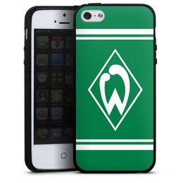 DeinDesign iPhone SE (2016-2019) Handy Silikon H&uuml;lle Case schwarz Handyh&uuml;lle Official Licensed Product Logo Sv Werder Bremen