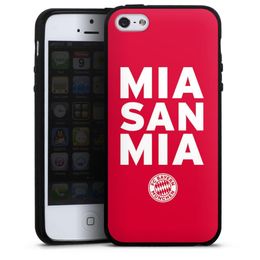 DeinDesign iPhone SE (2016-2019) Handy Silikon H&uuml;lle Case schwarz Handyh&uuml;lle Fc Bayern M&uuml;nchen Mia San Mia Fcb