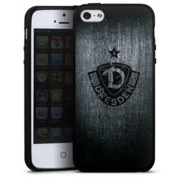 DeinDesign iPhone SE (2016-2019) Handy Silikon H&uuml;lle Case schwarz Handyh&uuml;lle Vintage Sg Dynamo Dresden Official Licensed Product