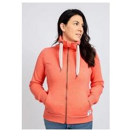 Sweatjacke SALZHAUT "Sweatjacke KLENNER", Damen, Gr. S, rot (coral), Obermaterial: 80% Baumwolle CO. 20% Polyester PES., Sweatjacken Sweatjacke