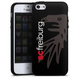 DeinDesign iPhone SE (2016-2019) Handy Silikon H&uuml;lle Case schwarz Handyh&uuml;lle Sc Freiburg Logo Official Licensed Product