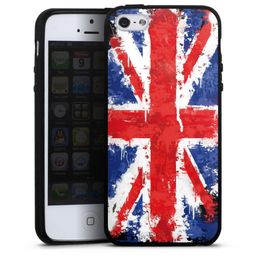 DeinDesign iPhone SE (2016-2019) Handy Silikon H&uuml;lle Case schwarz Handyh&uuml;lle Union Jack England Flag