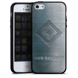DeinDesign iPhone SE (2016-2019) Handy Silikon H&uuml;lle Case schwarz Handyh&uuml;lle Hamburger Sv Metallic Look Hsv