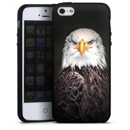 DeinDesign iPhone SE (2016-2019) Handy Silikon H&uuml;lle Case schwarz Handyh&uuml;lle Bird Animals Eagle