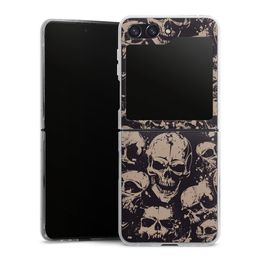 DeinDesign Galaxy Z Flip 5 Handy Hard Case Schutzh&uuml;lle transparent Smartphone Handy H&uuml;lle Totenkopf Gothic Halloween Hard Case