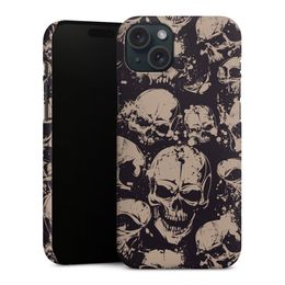 DeinDesign iPhone 15 Plus Handy Premium Case Smartphone Handyh&uuml;lle Schutzh&uuml;lle matt Totenkopf Halloween Gothic Premium Case