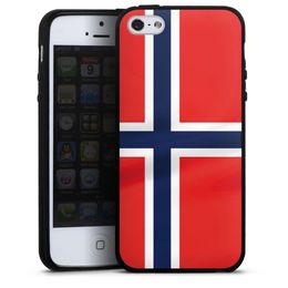DeinDesign iPhone SE (2016-2019) Handy Silikon H&uuml;lle Case schwarz Handyh&uuml;lle Flag Norway Flags