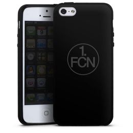 DeinDesign iPhone SE (2016-2019) Handy Silikon H&uuml;lle Case schwarz Handyh&uuml;lle 1. Fc N&uuml;rnberg Logo 1. Fcn