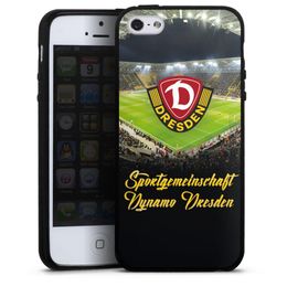DeinDesign iPhone SE (2016-2019) Handy Silikon H&uuml;lle Case schwarz Handyh&uuml;lle Sgd Sg Dynamo Dresden Official Licensed Product